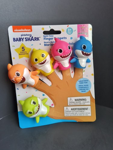Nickelodeon Pinkfong Baby Shark 🦈Vinyl 5 Finger Puppets Age 3+ Bath ...