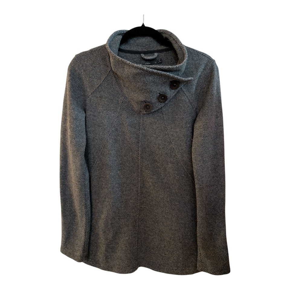 prAna Women's Coal Ebba Cowl Neck Wool Blend Tunic Sweater Size Small ...