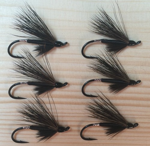 Black Silver Tip Atlantic Salmon Flies - 6 Fly MULTI-PACK - Sizes 4, 6 ...