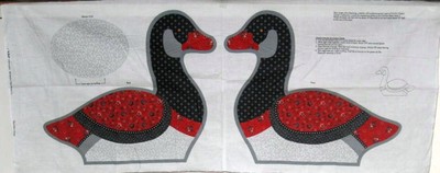 1 Cute OOP"Red/Navy Calico Goose" Cotton Fabric Stuffable Crafting ...