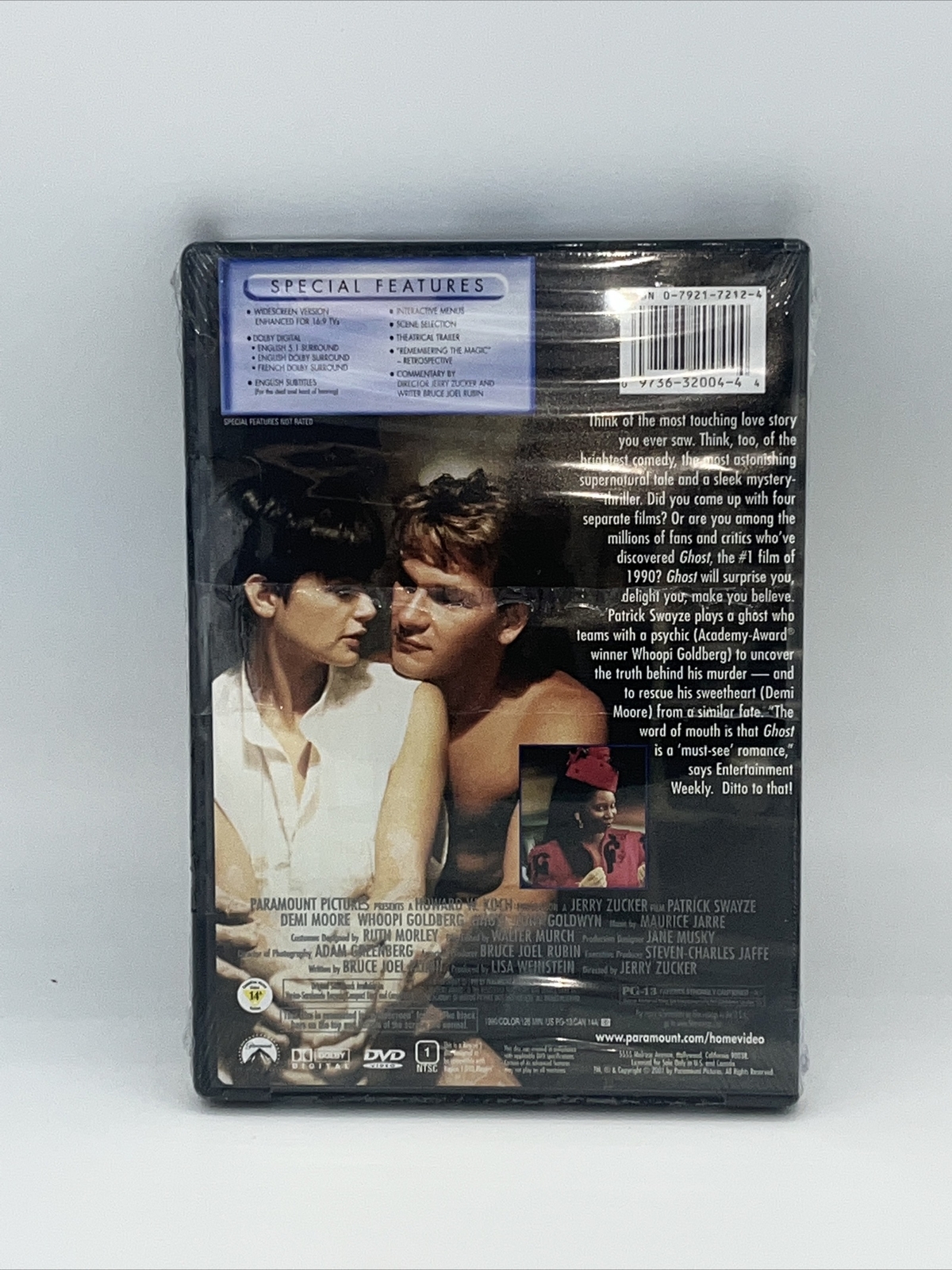 Ghost DVD, Widescreen Edition, Patrick Swayze & Demi Moore - NEW ...
