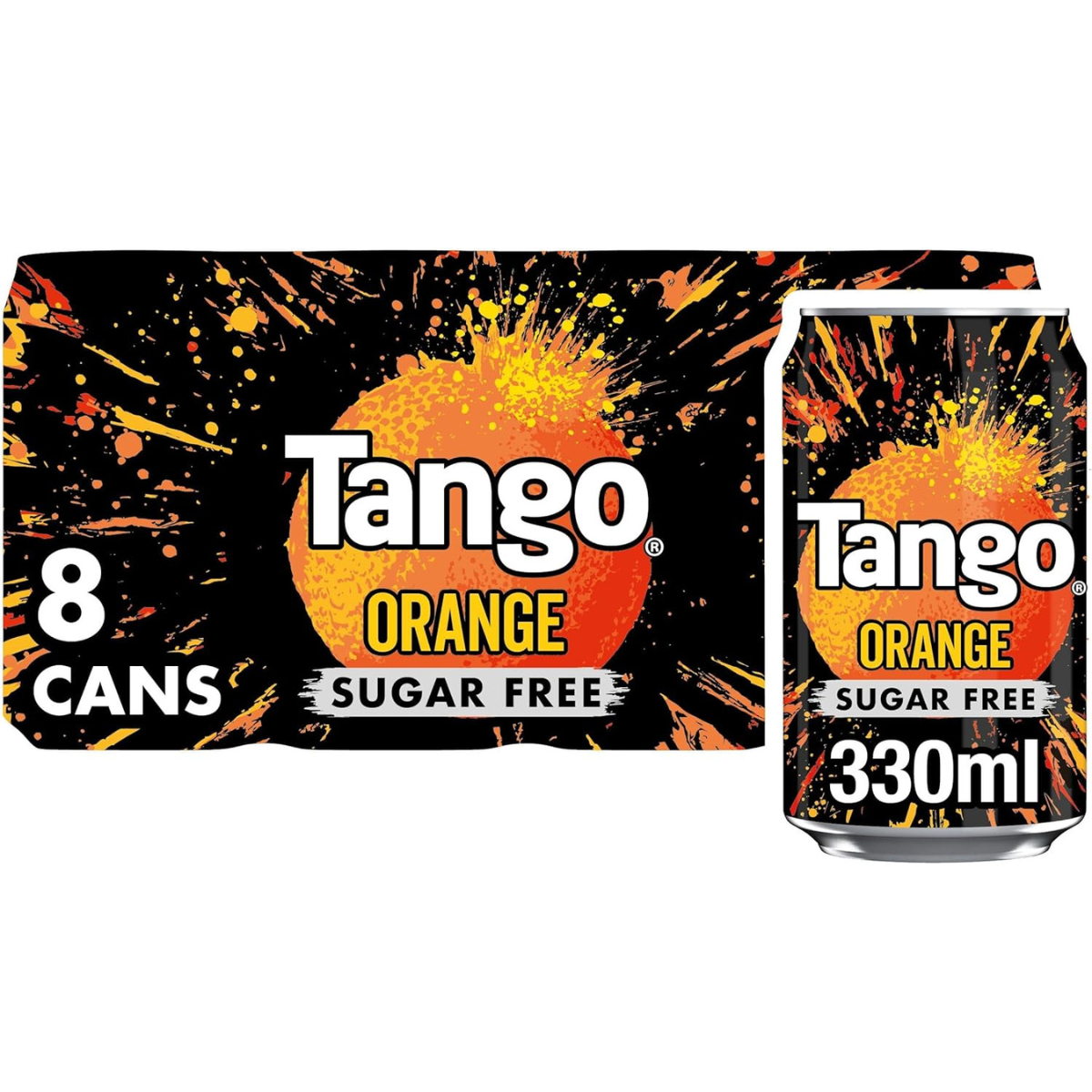 Tango Orange Original 330ml x 24 Also Sugar Free Cans Fizzy Soft Drink ...