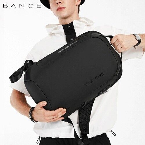 BANGE Men Business Male Waterproof USB Charge Laptop Backpack school ...