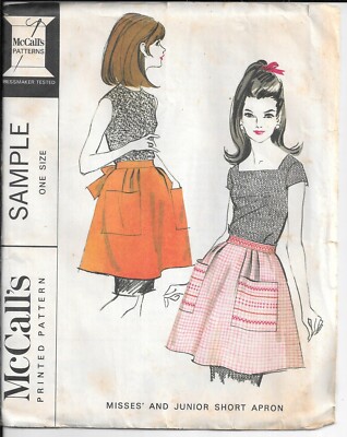 McCALL'S Apron Sample Misses' and Junior Short Apron Vintage Sewing ...