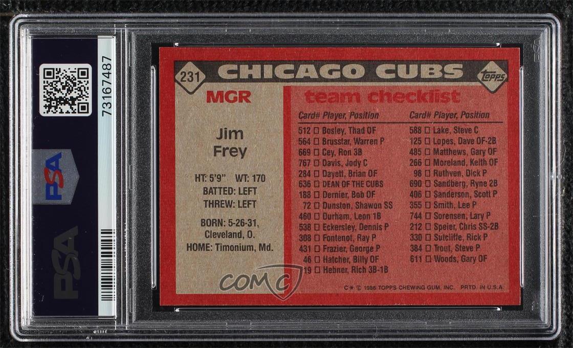1986 Topps - #231 Jim Frey for sale online | eBay