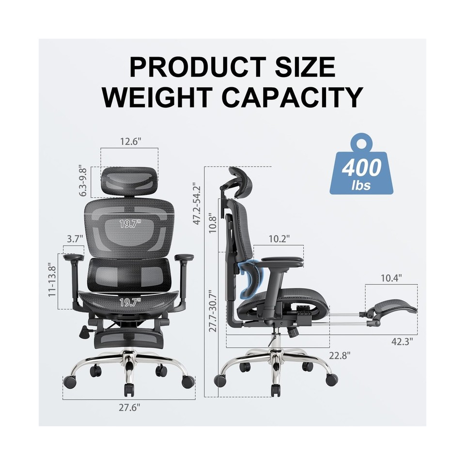 Ergonomic Office Chair, Adaptive Lumbar Support, SGS Class 4 Gas ...