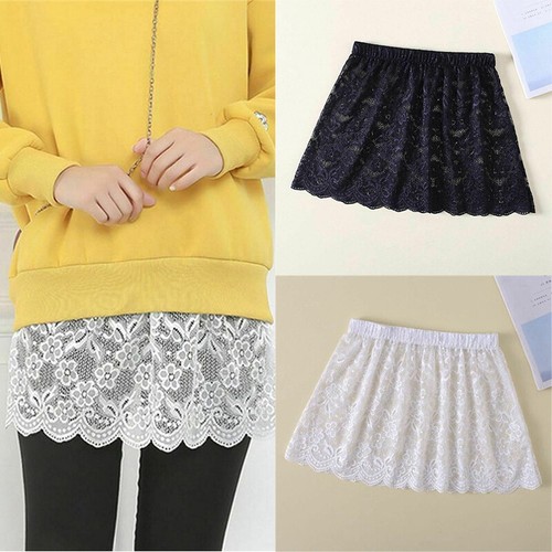 Extender FALSE Lace Hem Underskirt Layer Fake Layering Shirt Shirt Top ...