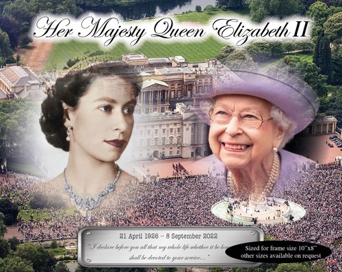 Queen Elizabeth II memorial print for 10" x 8" frame size | eBay UK