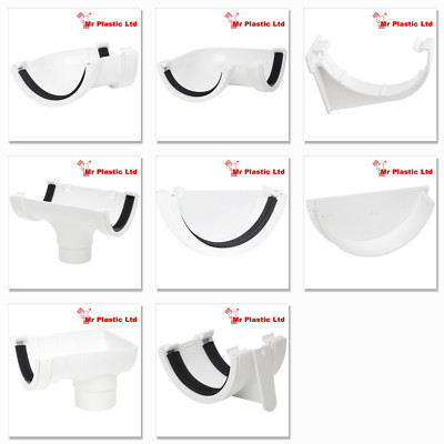 Polypipe 112mm Half Round Gutter & 68mm Round Down Pipe Fittings in ...