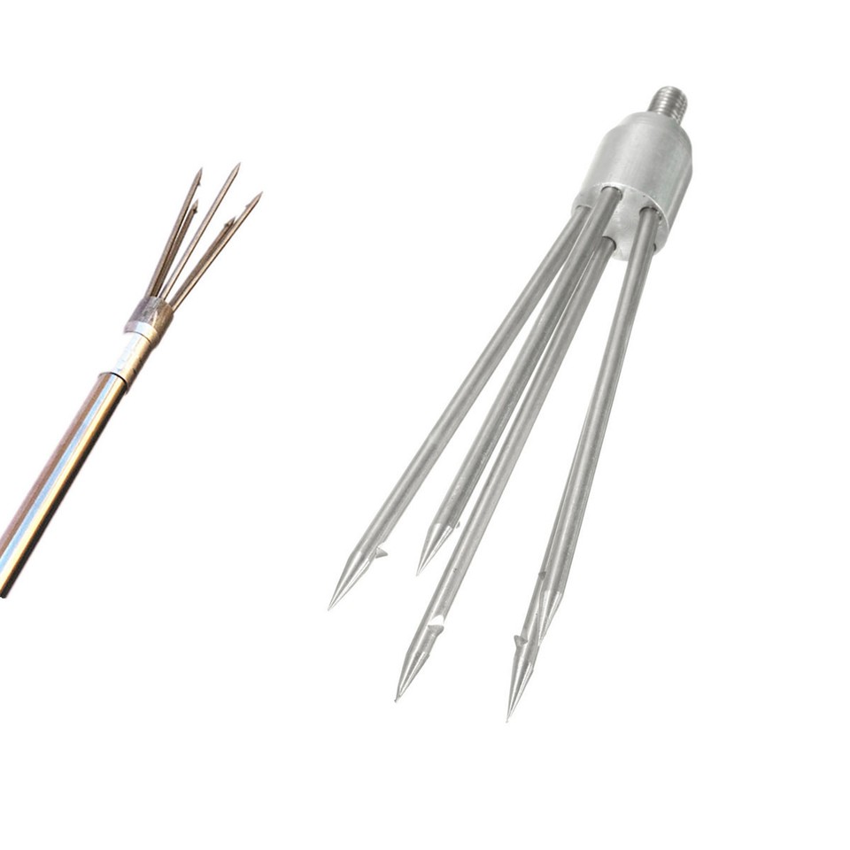 5-Prong Fishing Fish Frog Eel Salmon Barbed Stainless Spear Gig M8 Long ...
