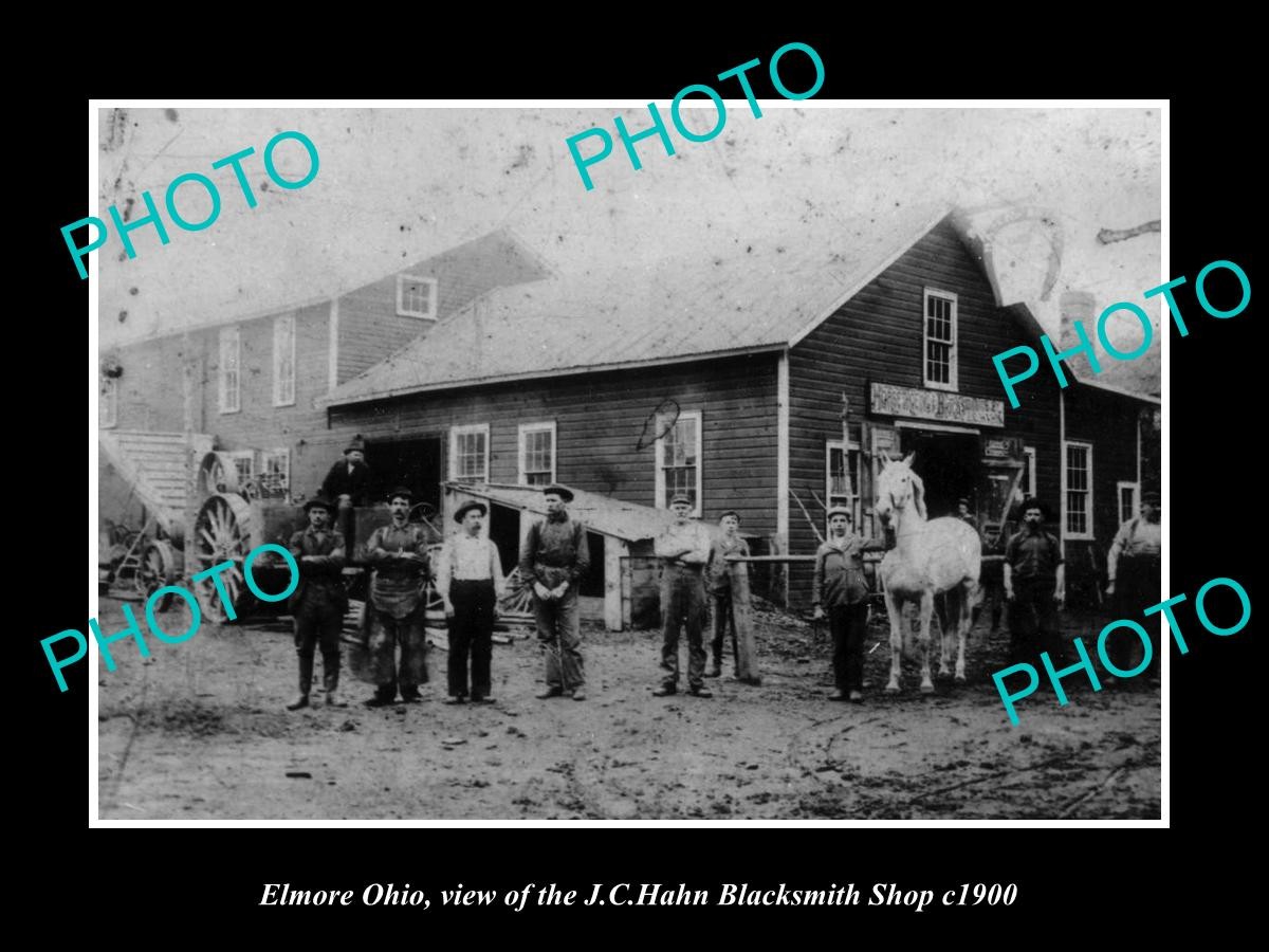 Elmore Ohio The Hahn Blacksmith Shop c1900 Large Historic Old Photo | eBay