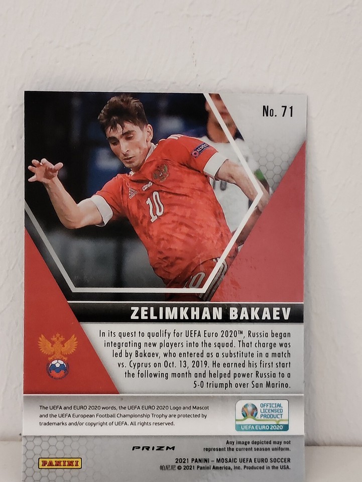 Zelimkhan Bakaev 2021 Panini Mosaic SC UEFA Euro Blue Circles Prizm RC ...