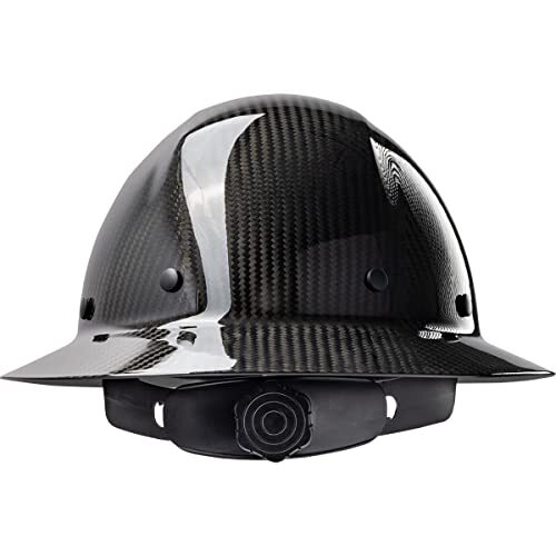 Wolfjaw, Full Brim Smooth Dome Hard Hat with Glossy Carbon Fiber Shell ...