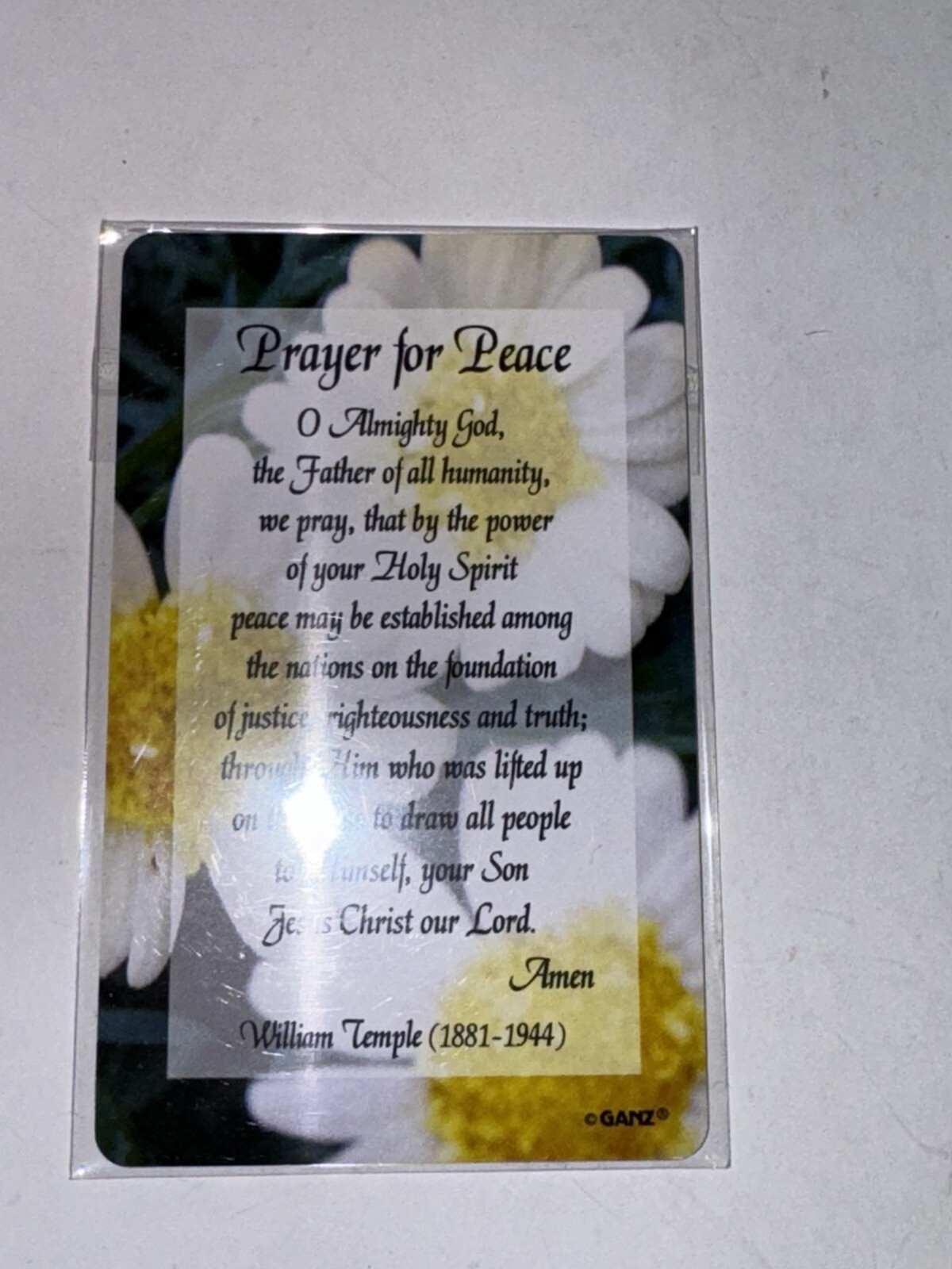 Prayer For Peace Card In Plastic To Gift By Ganz | eBay
