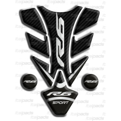Tank Pad mod. "Illinois" for Yamaha R6 gray scale carbon look | eBay