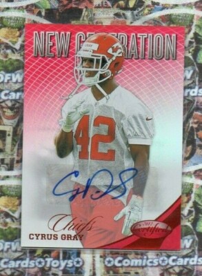D7171 CYRUS GRAY 2012 CERTIFIED #262 CHIEFS MIRROR RED ROOKIE AUTOGRAPH ...