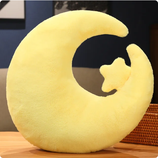 80cm Funny Moon Plush Toy Soft Stuffed Moon Shaped Pillow Star Moon ...