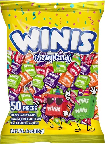 Chewy Candy Winis Original Variety Bag – Taffy Candy 50 individually ...