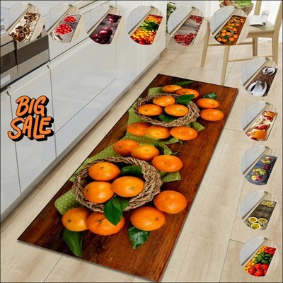 Fruit Mat 3D Washable Non Slip Rugs Kitchen Runner Hallway Floor Carpet ...
