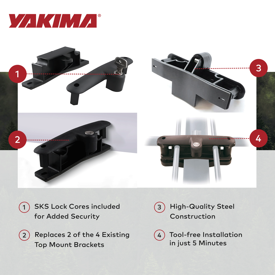 YAKIMA Locking Brackets for Securing Rooftop Warrior Baskets, Set of 2 ...