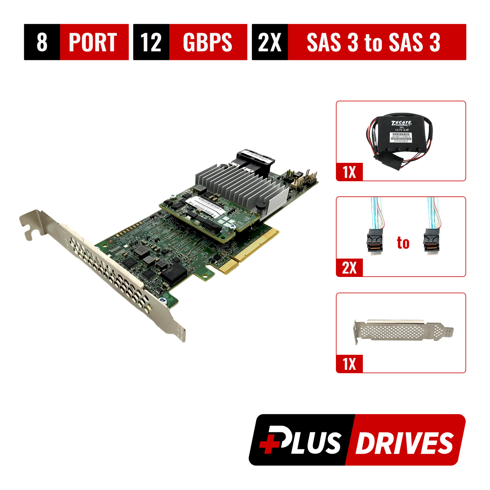LSI MegaRAID 9361-8i 12Gbps SAS 3 w/ 1GB Cache | BBU | SAS-3 Cable and ...