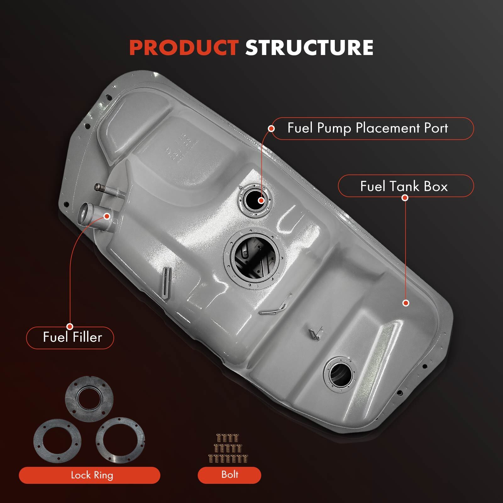 14 Gallons Silver Fuel Tank with O-Ring for Toyota 4Runner 1990-1995 L4 ...