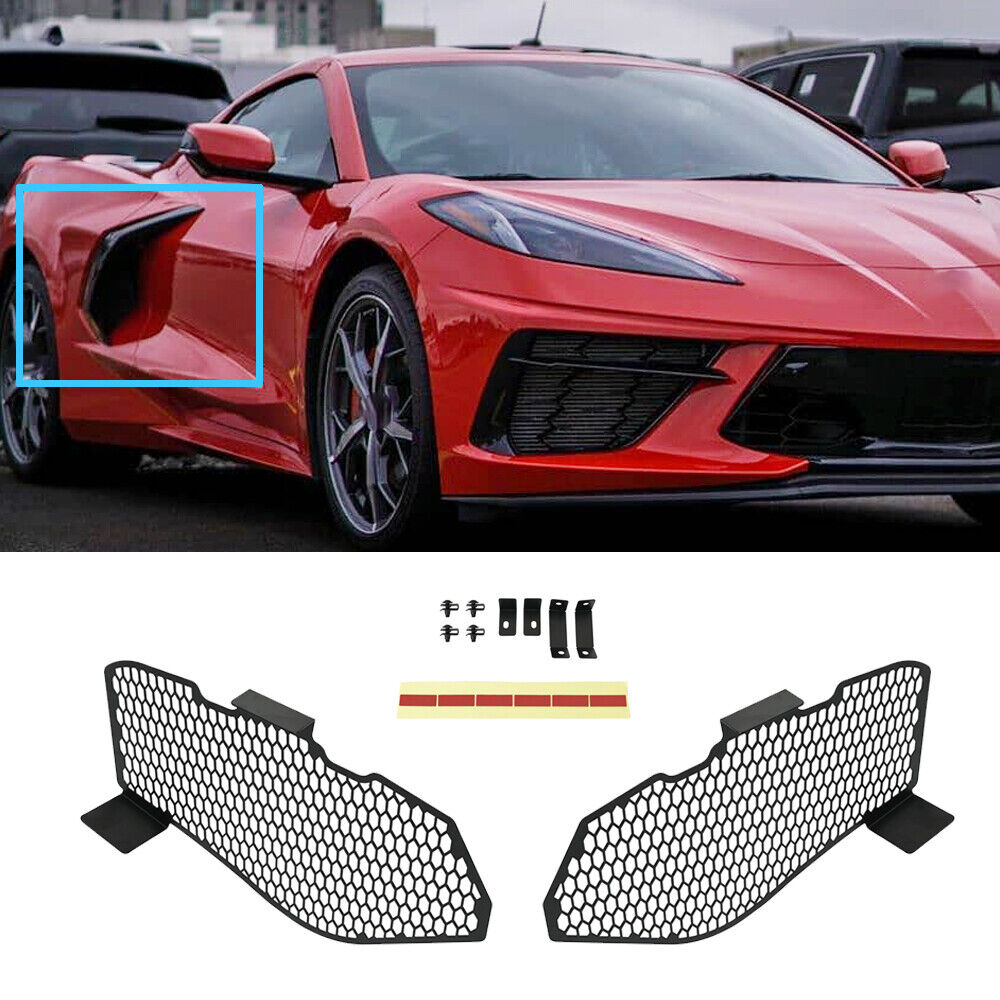For Corvette C8 Z51 2020-2024 Front Grill+Side Intake Mesh Grille ...