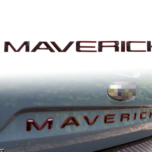 Glossy Black Red 3D Tailgate Insert Letters Badge For MAVERICK Emblem ...