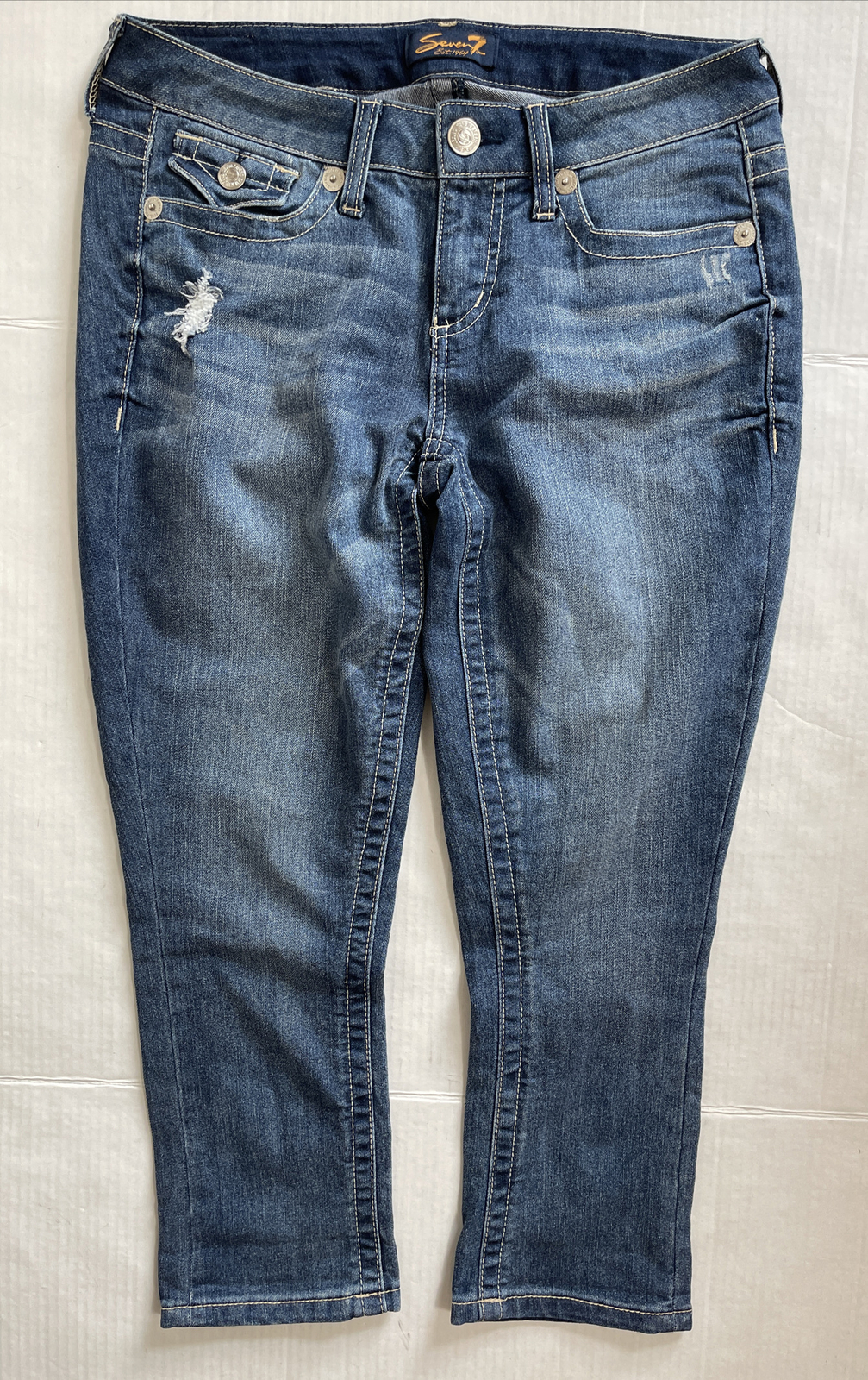 SEVEN 7 Woman’s Capri Pants Denim Jeans Blue sz 2 - Gem