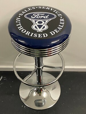 FORD V8 PREMIUM BAR STOOL ADJUSTABLE HEIGHT HOT ROD XR XW XY GT PHASE ...