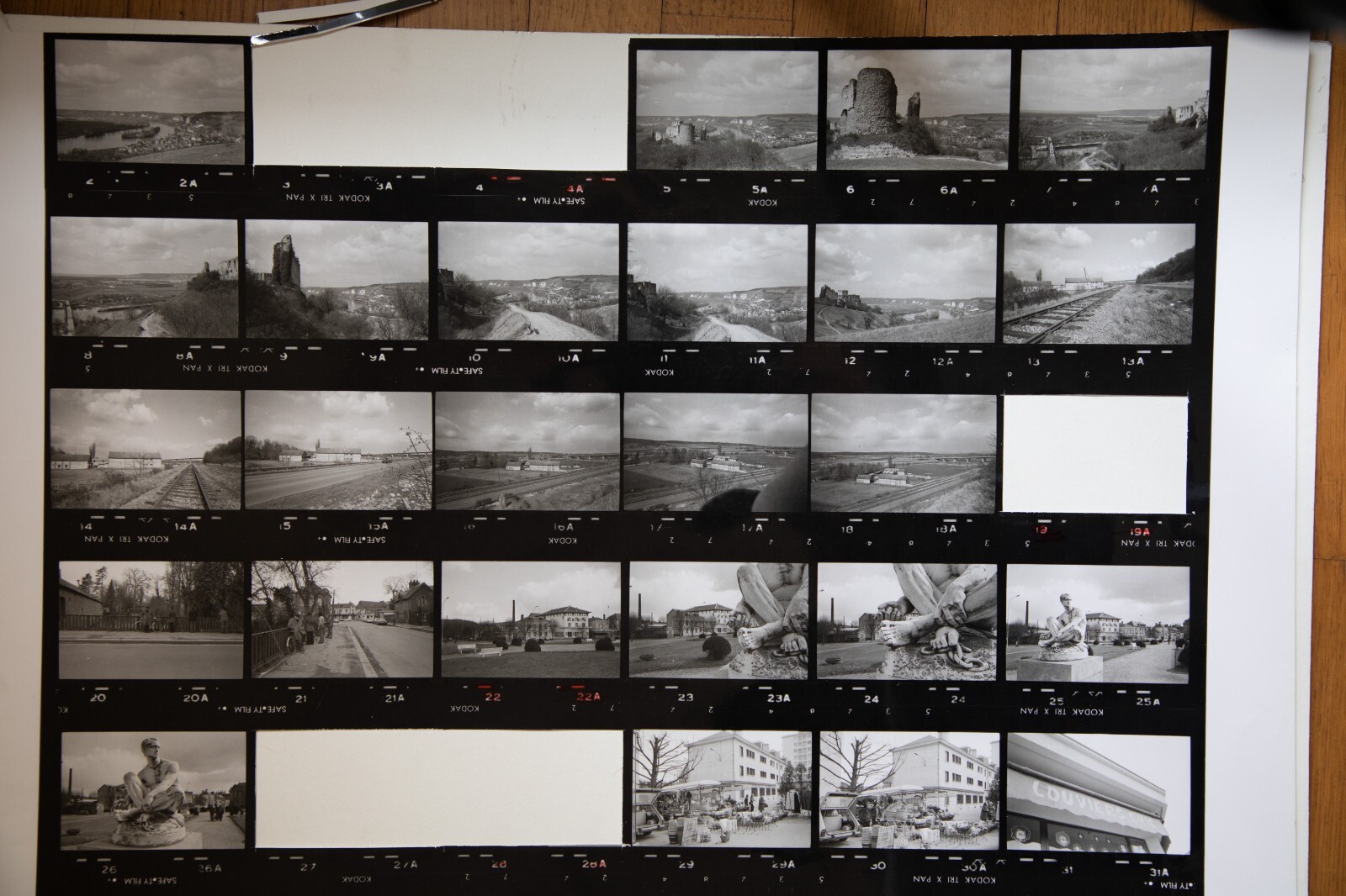 Photo Print Large Contact Sheet 1980 Various Views Normandy 40X50cm ...