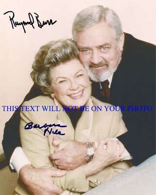PERRY MASON CAST RAYMOND BURR AND BARBARA HALE SIGNED AUTOGRAPH 8x10 RP ...