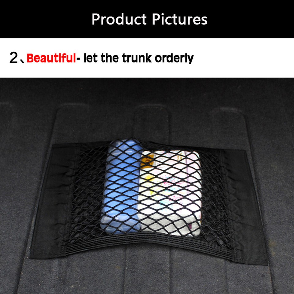 Car Trunk Organizer Rear Trunk Back Seat Cargo Mesh Net Bag 60*25CM ...