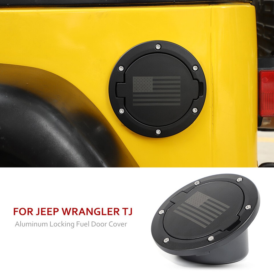 Door Gas Tank Cap Fuel Filler Cover Replacement For Jeep Wrangler TJ 97 ...