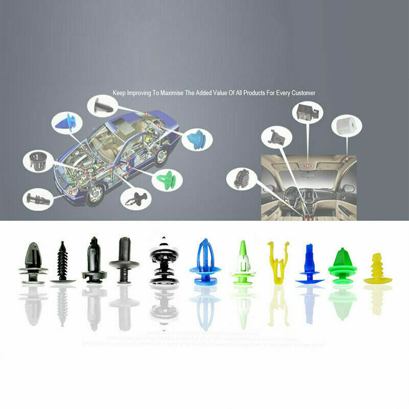 500 Clips Car Body Plastic Push Pin Rivet Trim Moulding Fastener ...