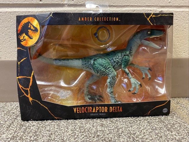Jurassic World Amber Collection Velociraptor Blue Action Figure Park ...