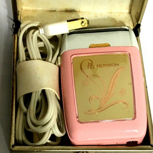 Vintage Ronson Caress Lady Electric Shaver With Trimette Beauty Glide w ...