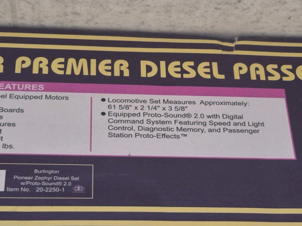 MTH 20-2250-1 O Gauge Burlington Pioneer Zephyr Diesel Passenger Set ...