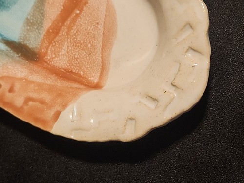 Oval Stoneware Dish Small House Pottery Glazed Western Theme Made In Texas Teal | eBay