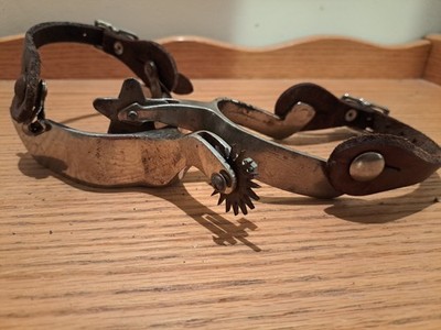 Lot Of 2 Antique Western Boot Spurs With Leather Straps | eBay