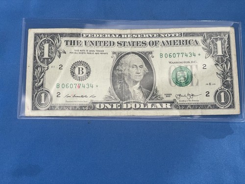 Star Note B06077434*FW Pink Dot On Bottom Number Duplicate 2013 1 ...