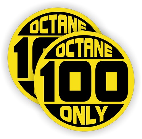 (2) 100 OCTANE ONLY Fuel Door Vinyl Stickers | Race Car Tuned Gas ...