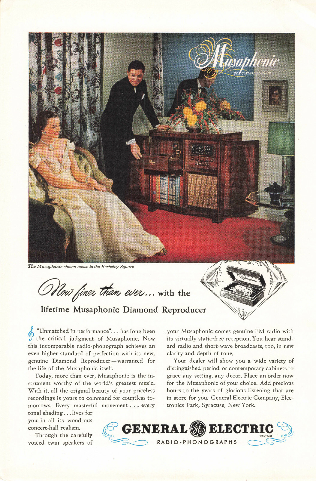GE General Electric Radio Phonographs Musaphonic Diamond Reproducer ...
