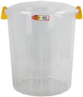 Clear Plastic Bucket 50L Lid Storage Container Bin Kitchen Animal Feed ...