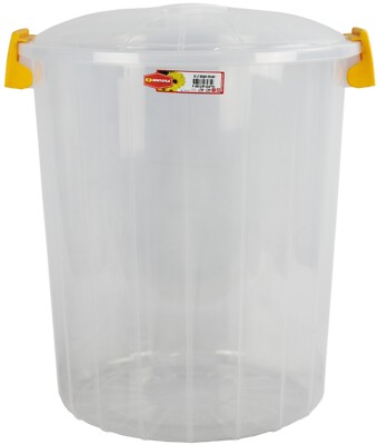Clear Plastic Bucket 50L Lid Storage Container Bin Kitchen Animal Feed Pet Food | eBay UK