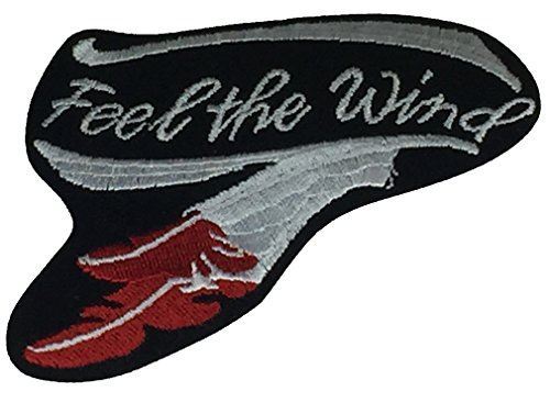 FEEL THE WIND BIKER PATCH FTW FEATHER MOTORCYCLE MC ROAD TRIP RIDE | eBay