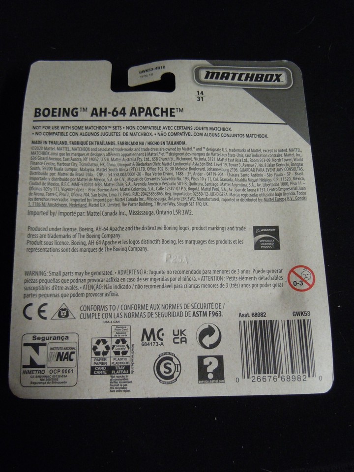 2022 Matchbox Sky Busters 14/31 BOEING AH-64 APACHE | eBay