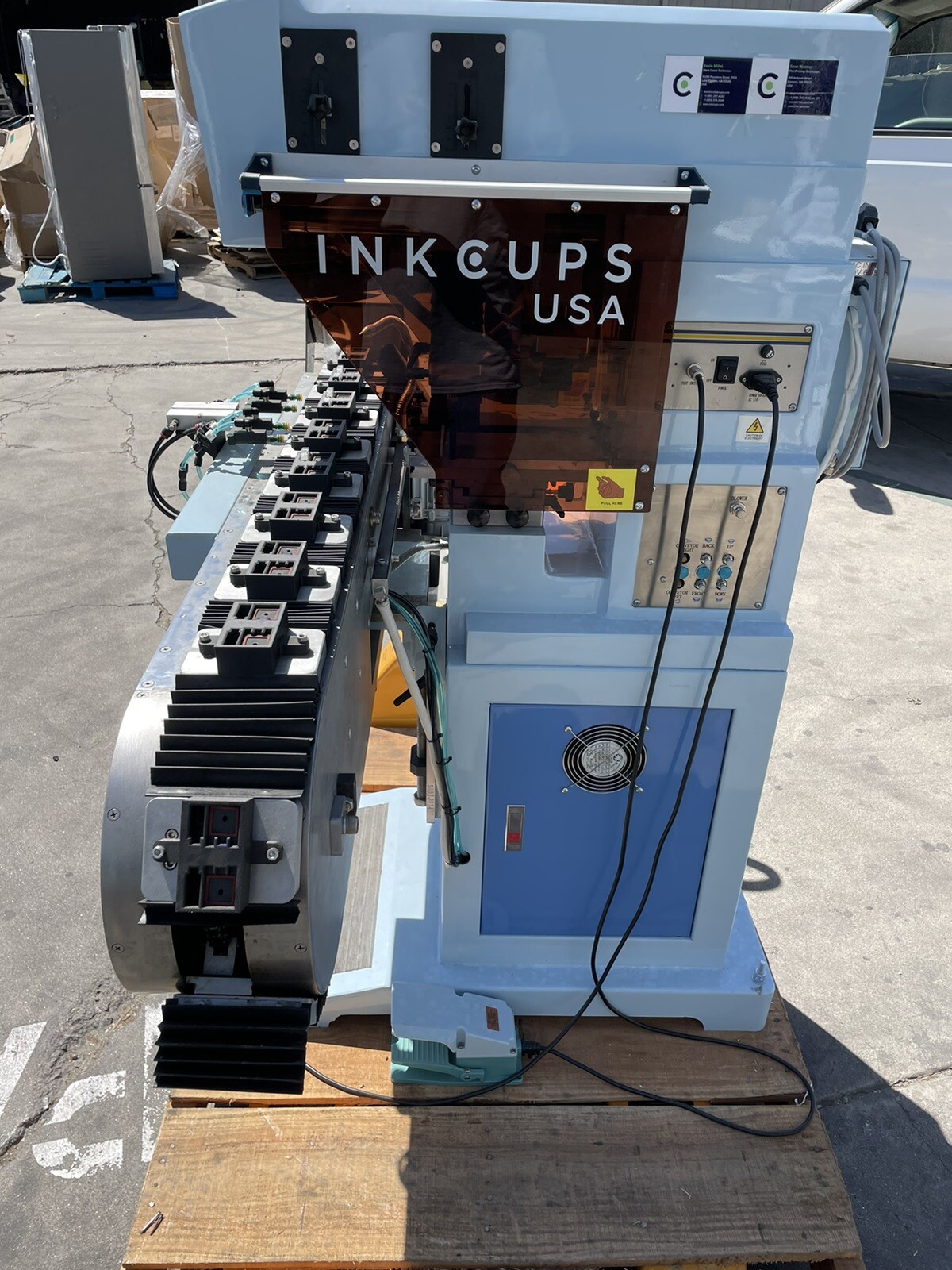 Ink Cups Inkcups USA Pad Printing Machine 2 Color Linear Conveyor | eBay