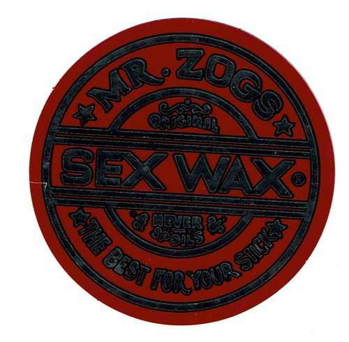 MR ZOGS SEX WAX Red Metallic Sticker Decal 3"x3"...Surf Skateboard ...