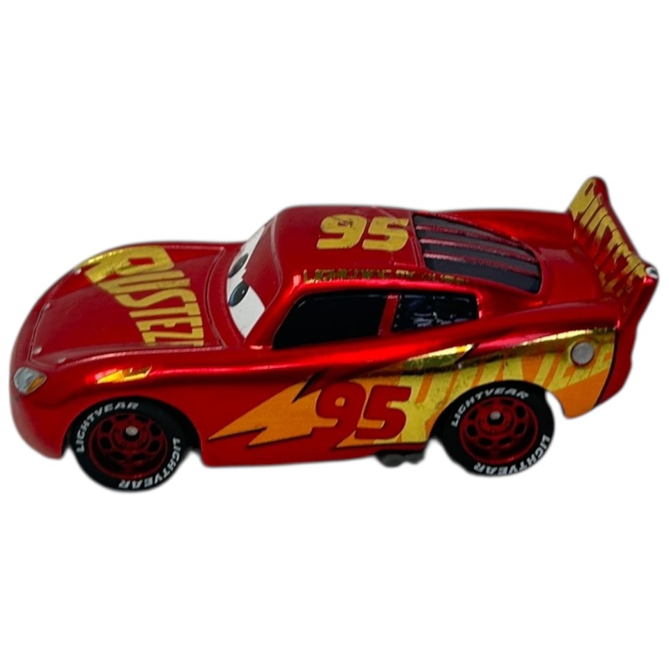 Disney Cars Rust-eze 95 1:55 Die-Cast Car Vehicle Pixar Red Gold Mattel ...